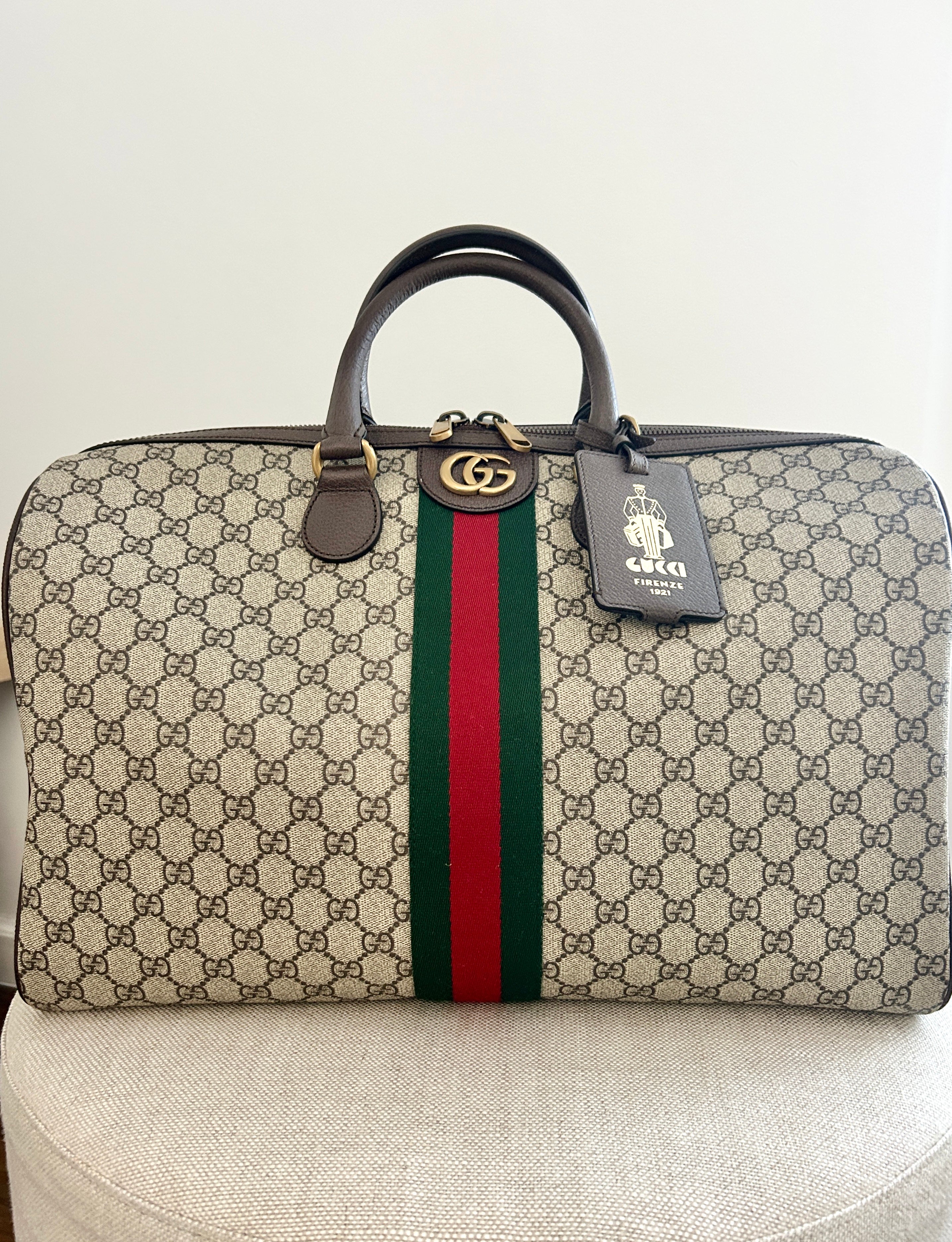 Gucci Savoy Carry On Duffle Bag GG Coated Canvas Medium - Unisex – lori ...